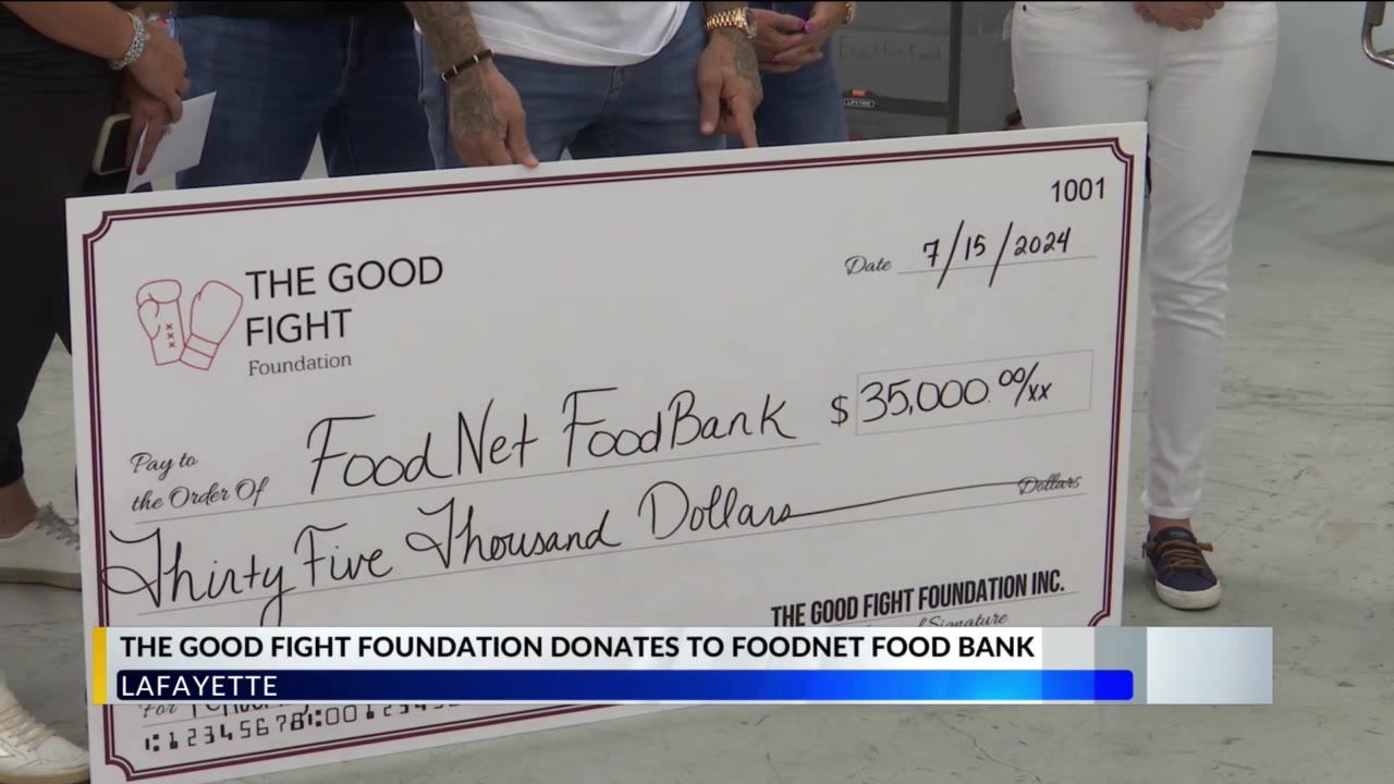 FoodNet Food Bank receives huge donation from The Good Fight Foundation ...