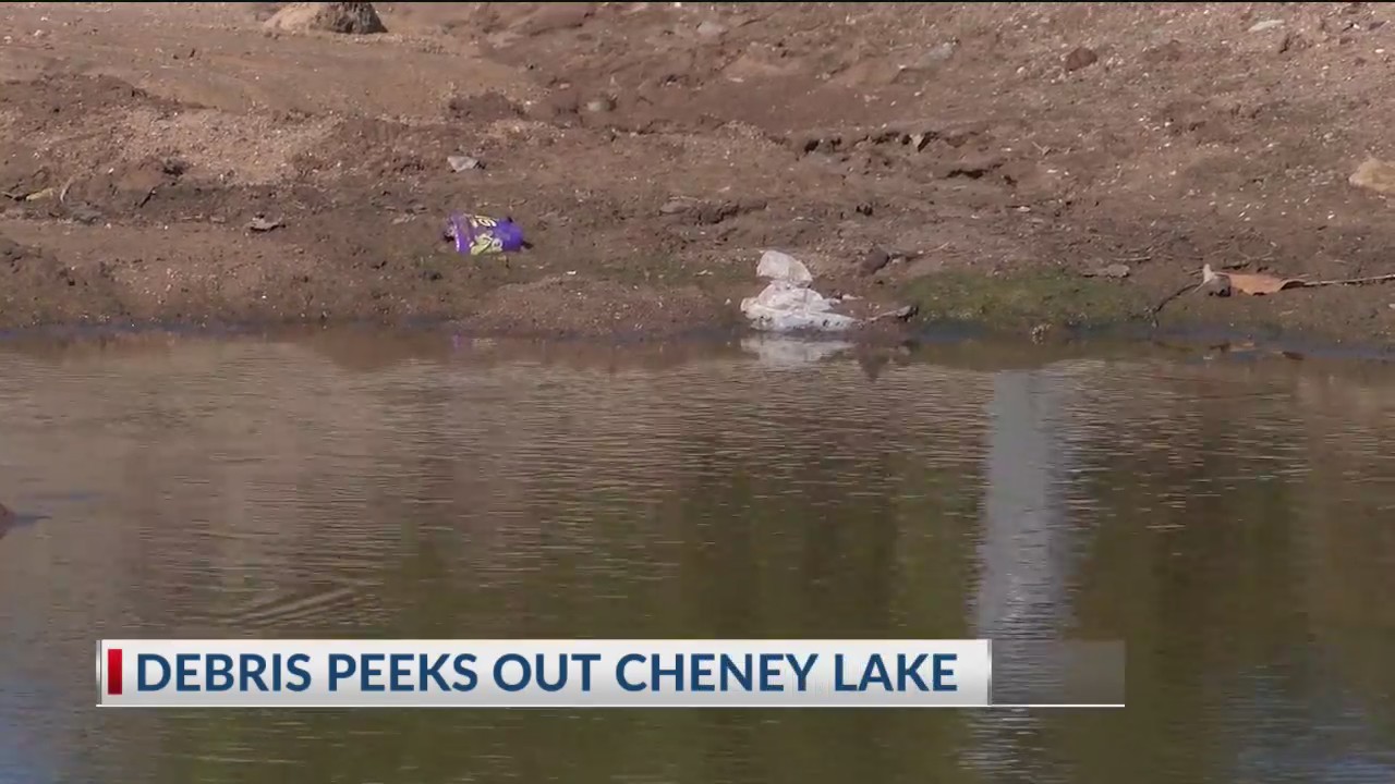 Debris exposed at Cheney Lake, as water levels fall – KSNT 27 News