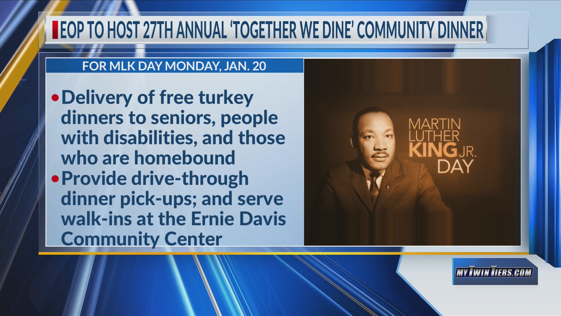 EOP to host 27th annual ‘Together We Dine’ community dinner for MLK Day ...