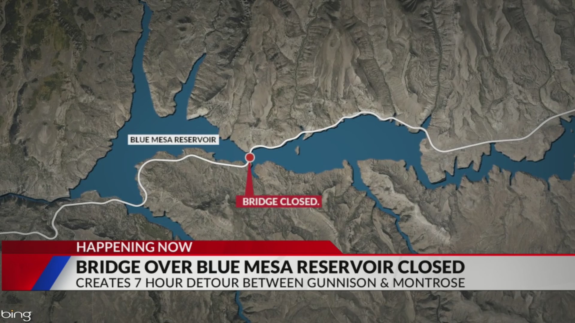 Highway bridge in Colorado closed due to crack found over reservoir ...