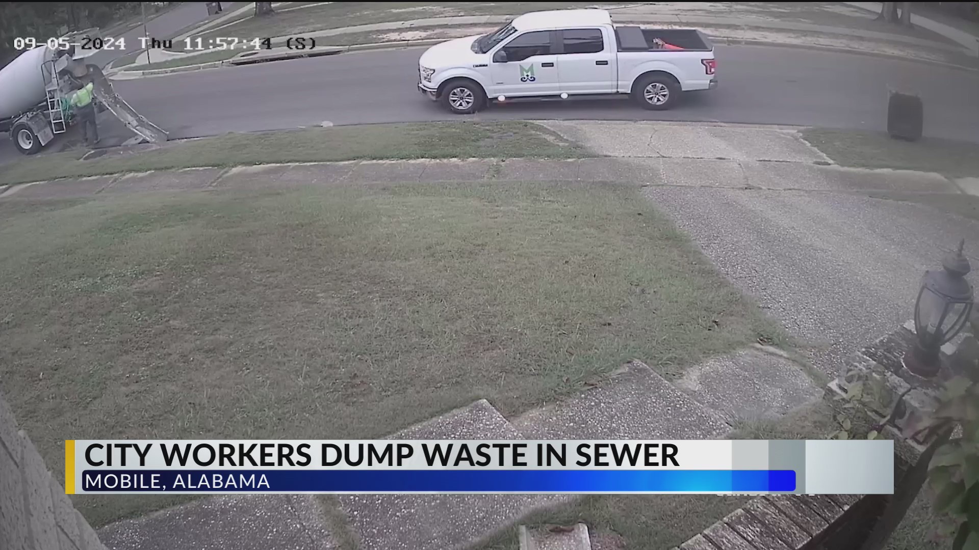 CAUGHT ON CAMERA: City of Mobile employee spraying cement into storm ...