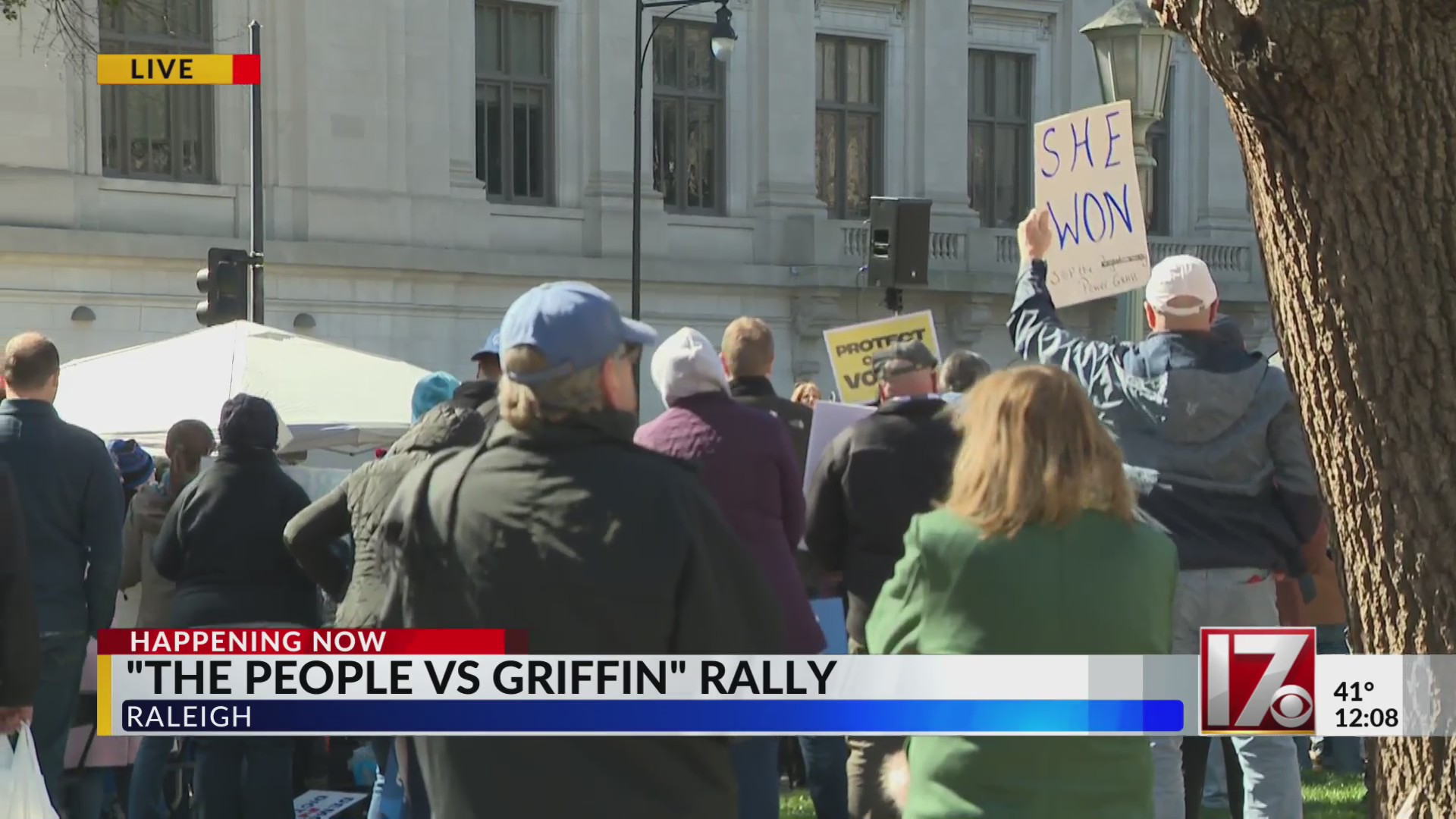 Raleigh rally calls for concession from NC supreme court judge – CBS17.com