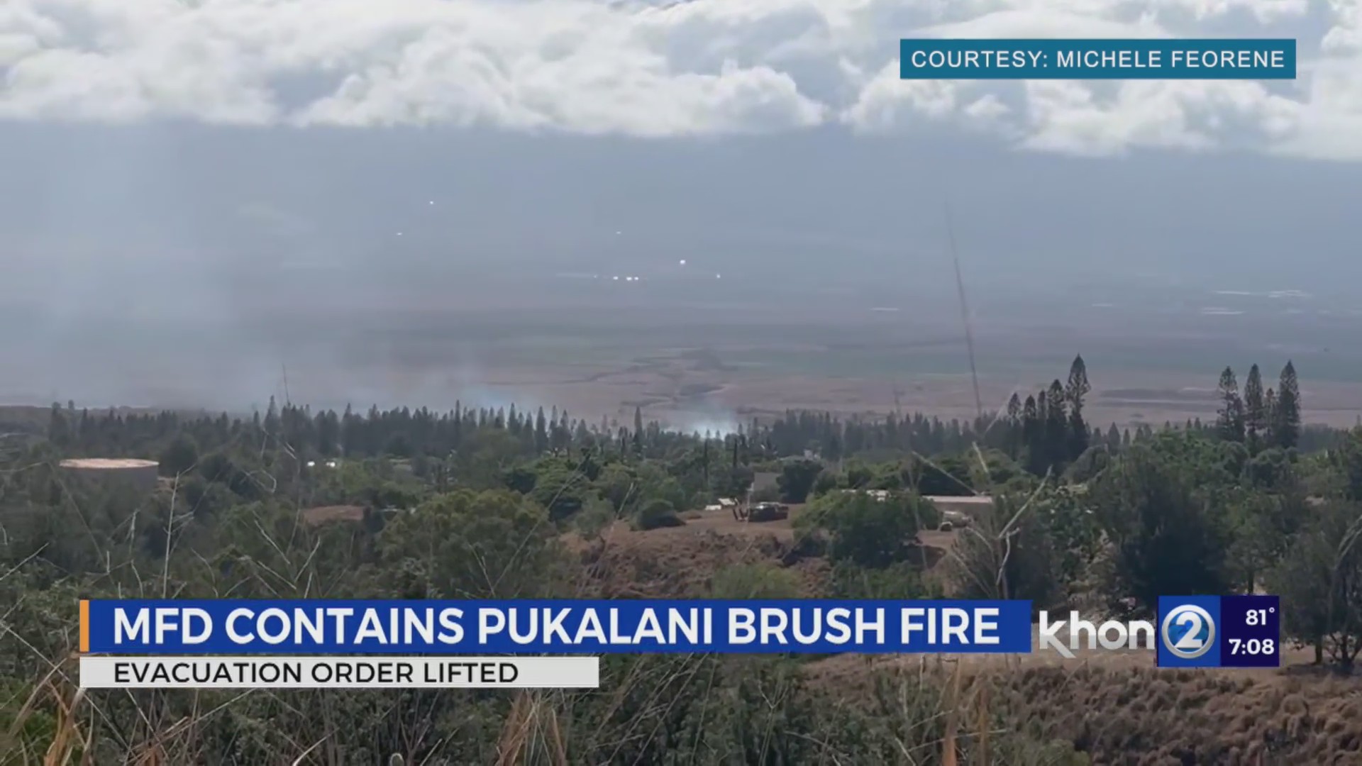 MEMA lifts Pukalani evacuation order, fire 100% contained – KHON2
