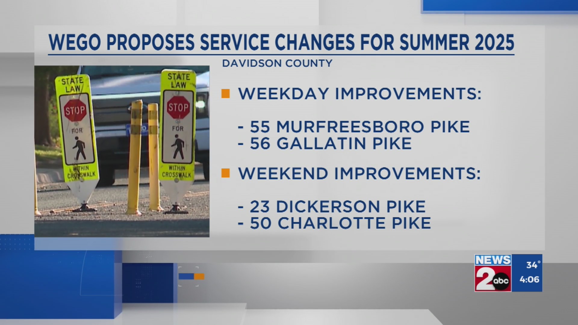 WeGo proposes service changes for summer 2025 – WKRN News 2