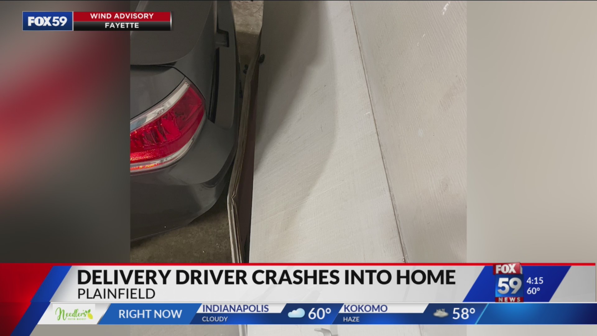 Uber delivery driver crashes into Plainfield garage – Fox 59