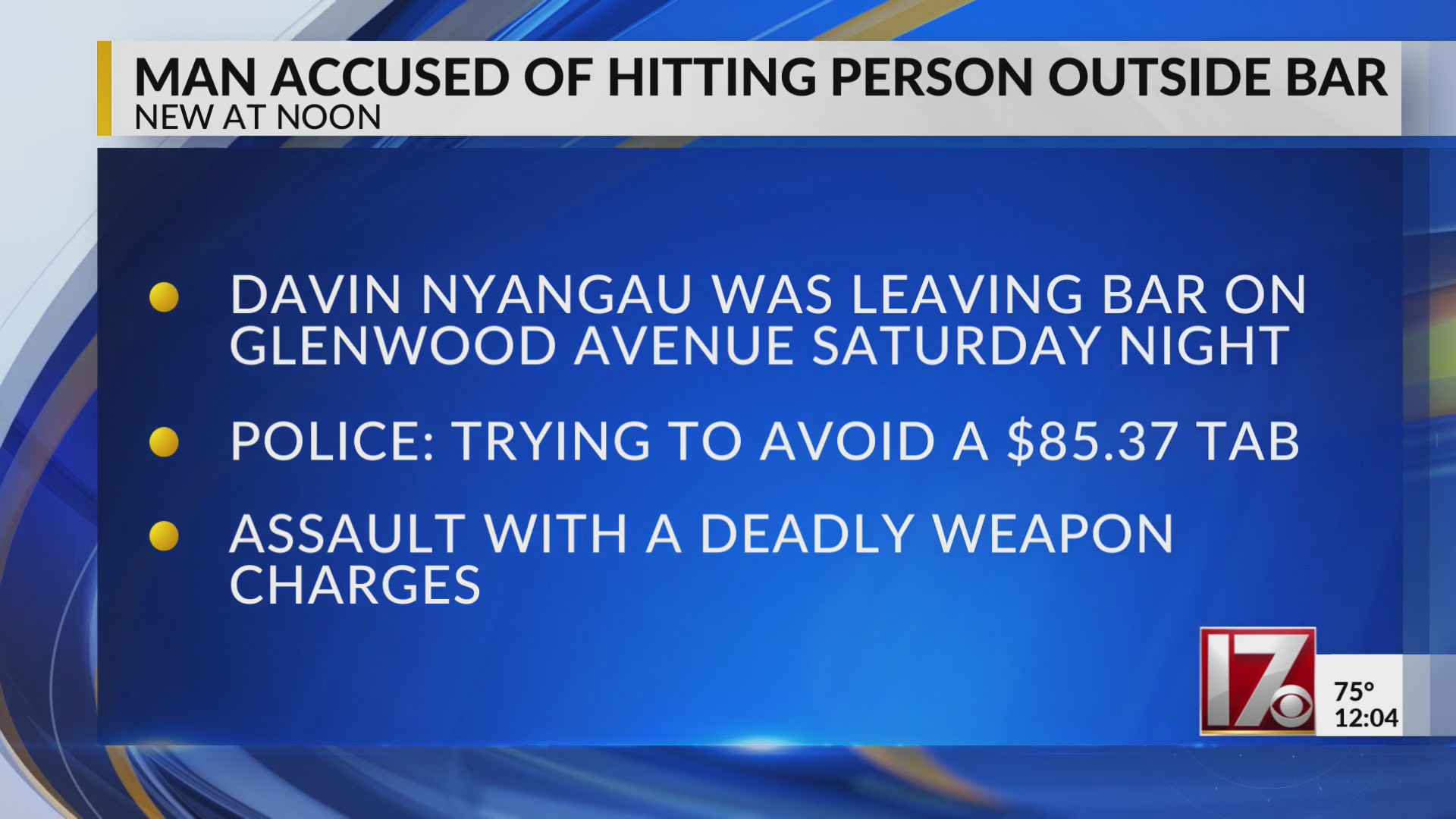 Man accused of trying to run over person outside of Raleigh bar – CBS17.com