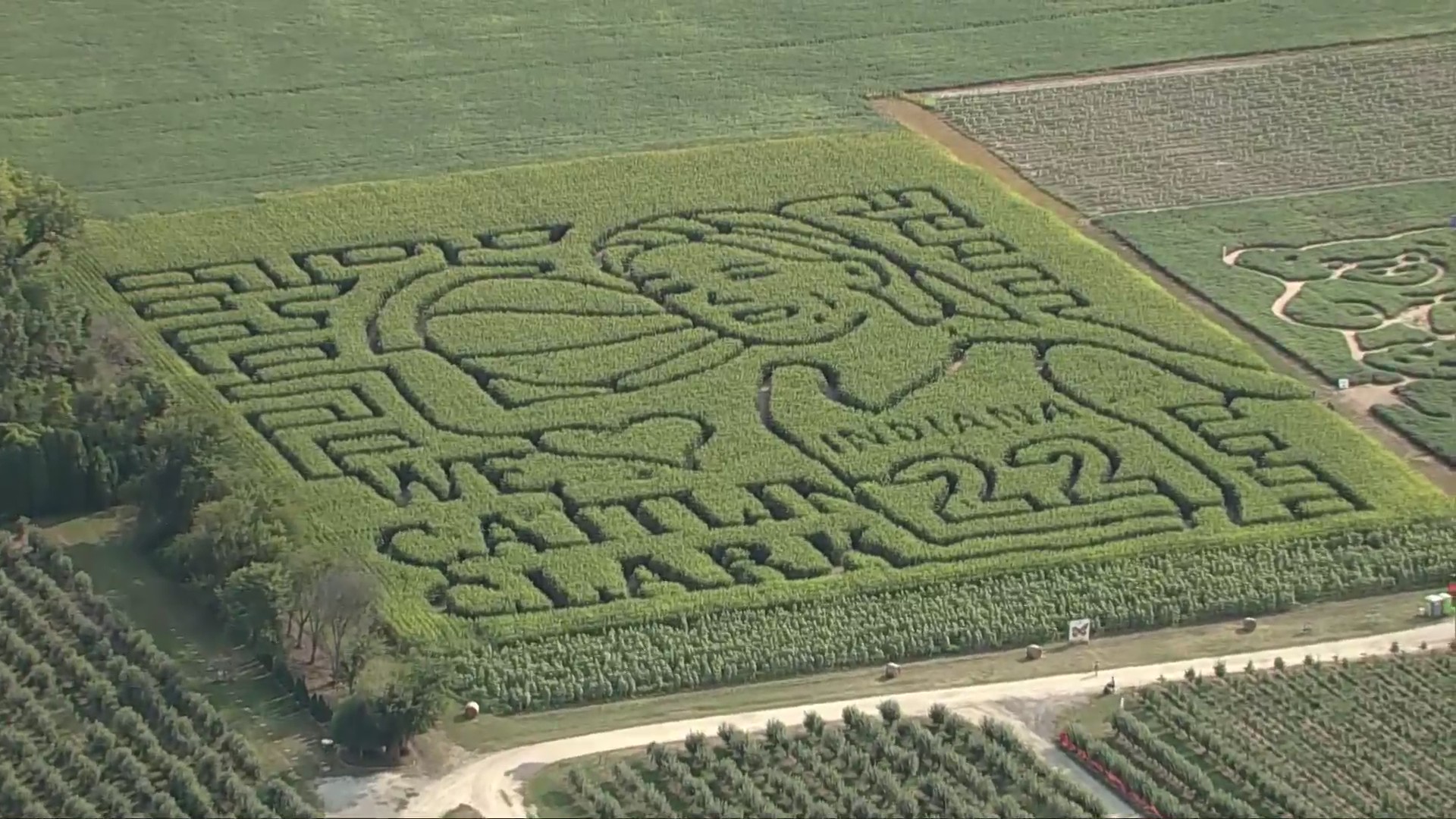 WATCH: SkyCam9 over the Caitlin Clark corn maze in Northwest Indiana ...
