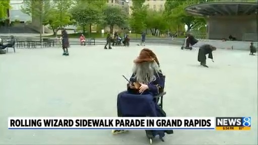 Rolling wizard sidewalk parade in Grand Rapids – WOODTV.com