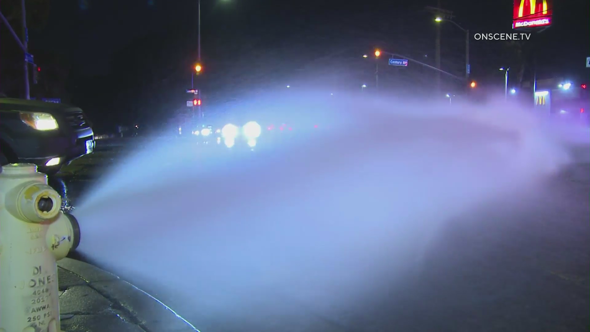 Fire hydrant sheared in L.A. street takeover – KTLA
