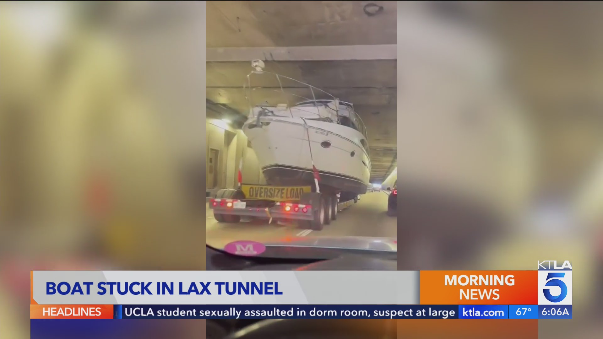Video: Boat gets stuck in tunnel near Los Angeles International Airport ...