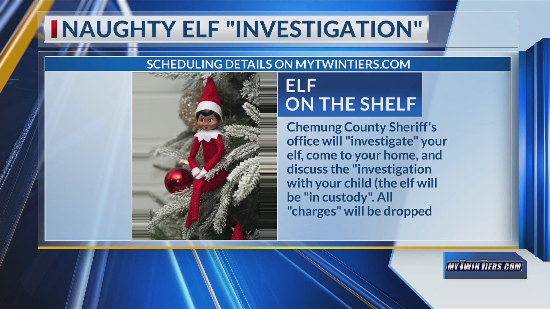 Chemung County Sheriff’s Office will arrest your naughty Elf on the ...