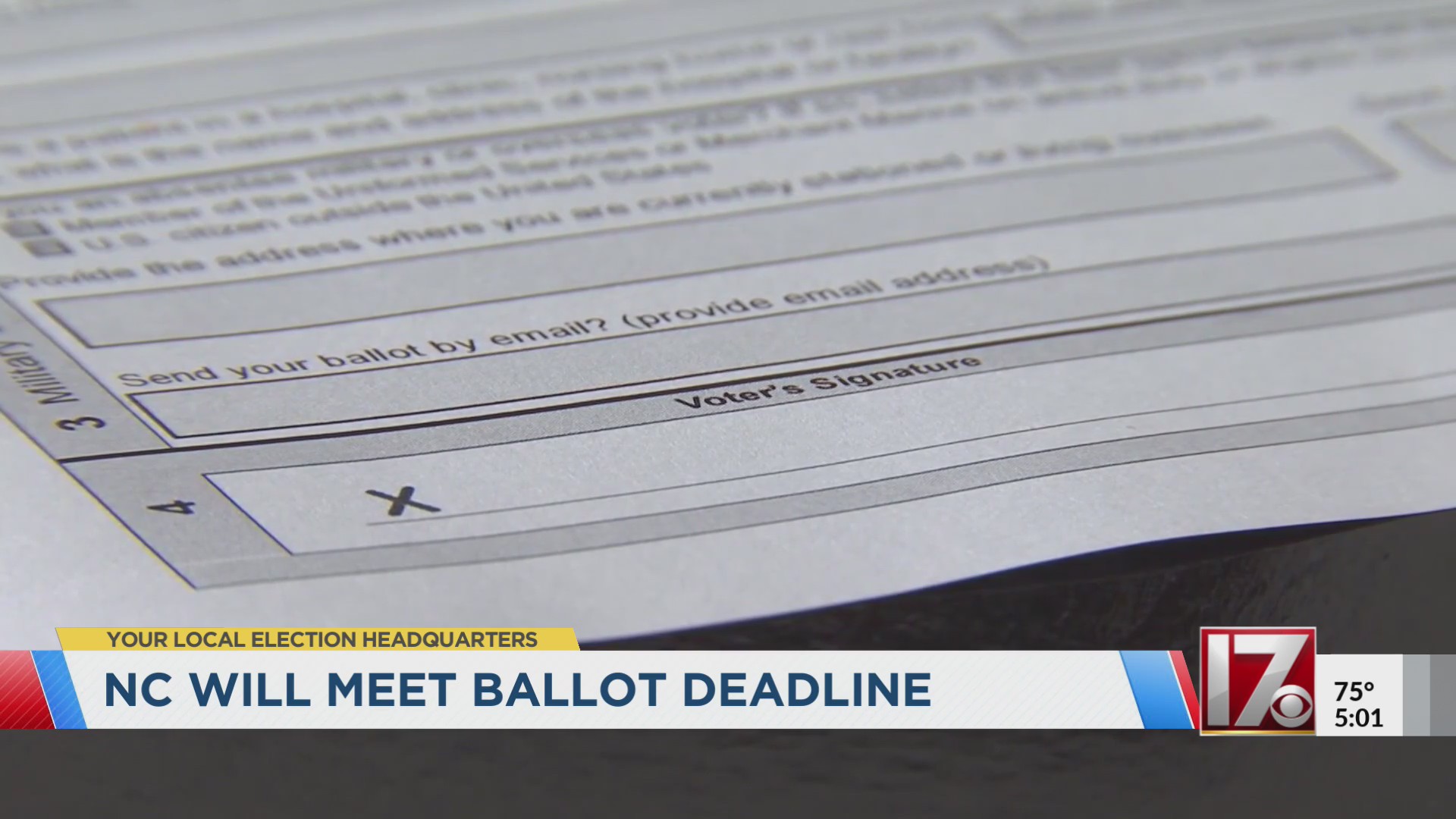 New NC absentee ballot mailing dates to meet federal deadline – CBS17.com