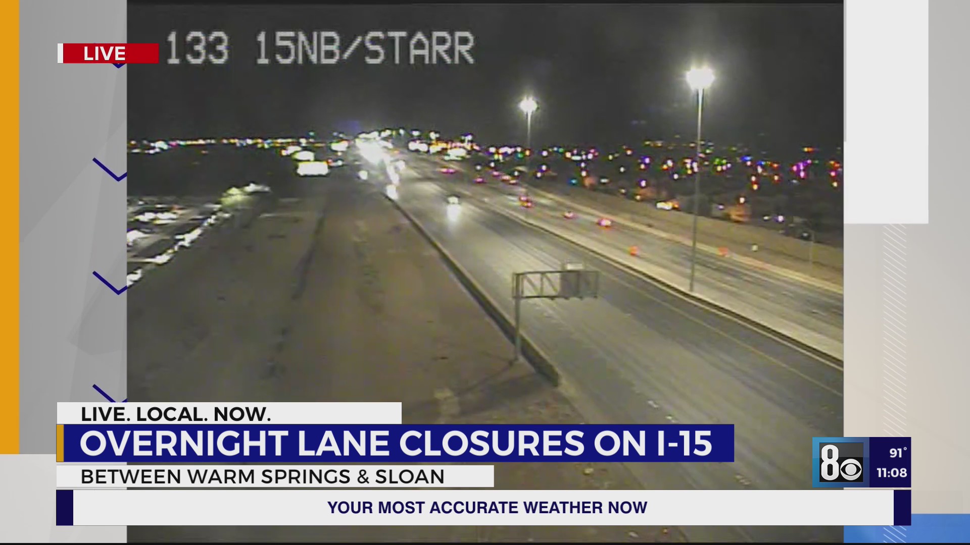 Overnight lane restrictions, ramp closure along I-15 set to begin as ...