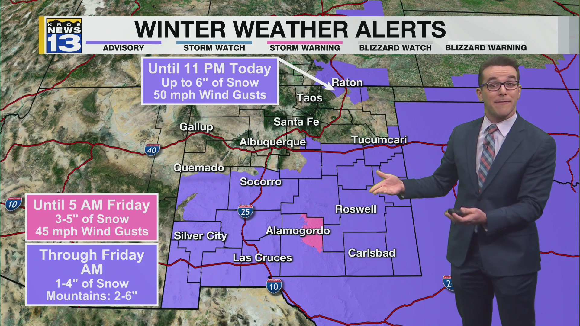 Snow on its last round with New Mexico cold – KRQE NEWS 13 – Breaking ...