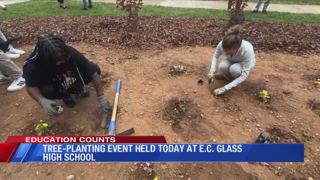 New trees planted at E.C. Glass High School garden by students and ...