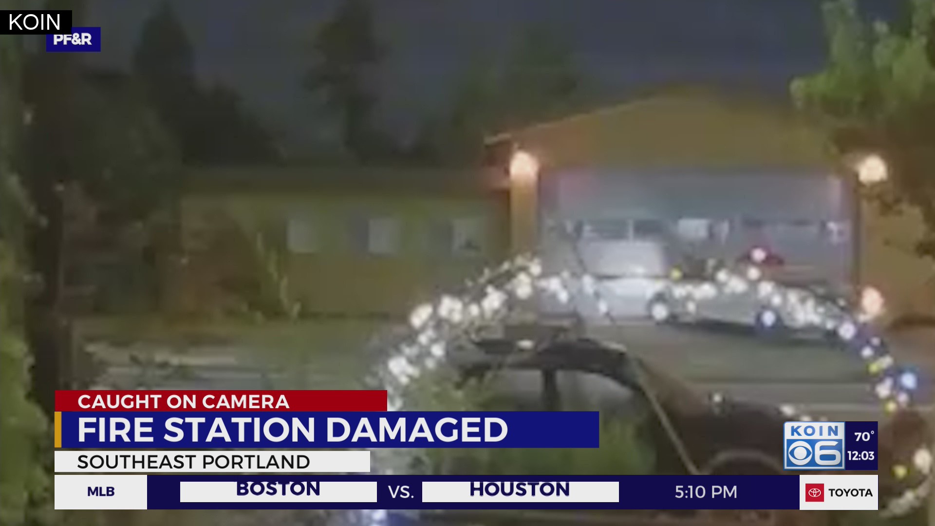 Suspect caught on camera damaging fire station – KOIN.com