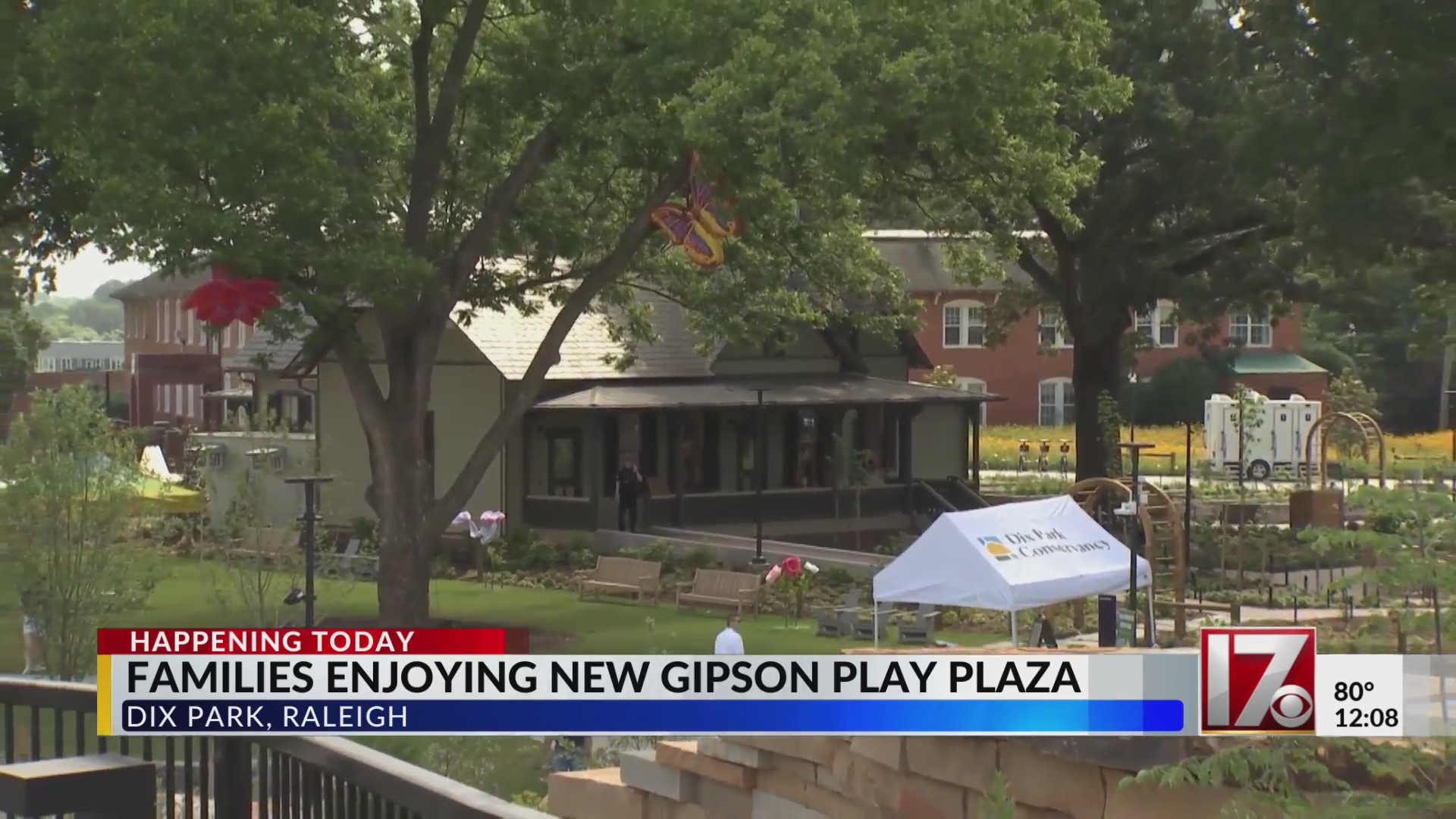 Families enjoying new Gipson play plaza at Dix Park – CBS17.com