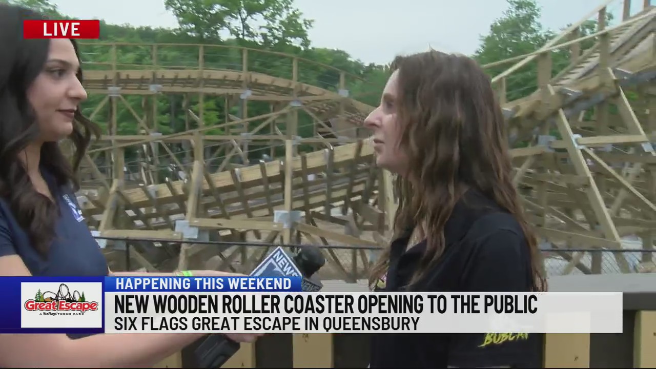 New wooden roller coaster opening to the public at Six Flags Great ...