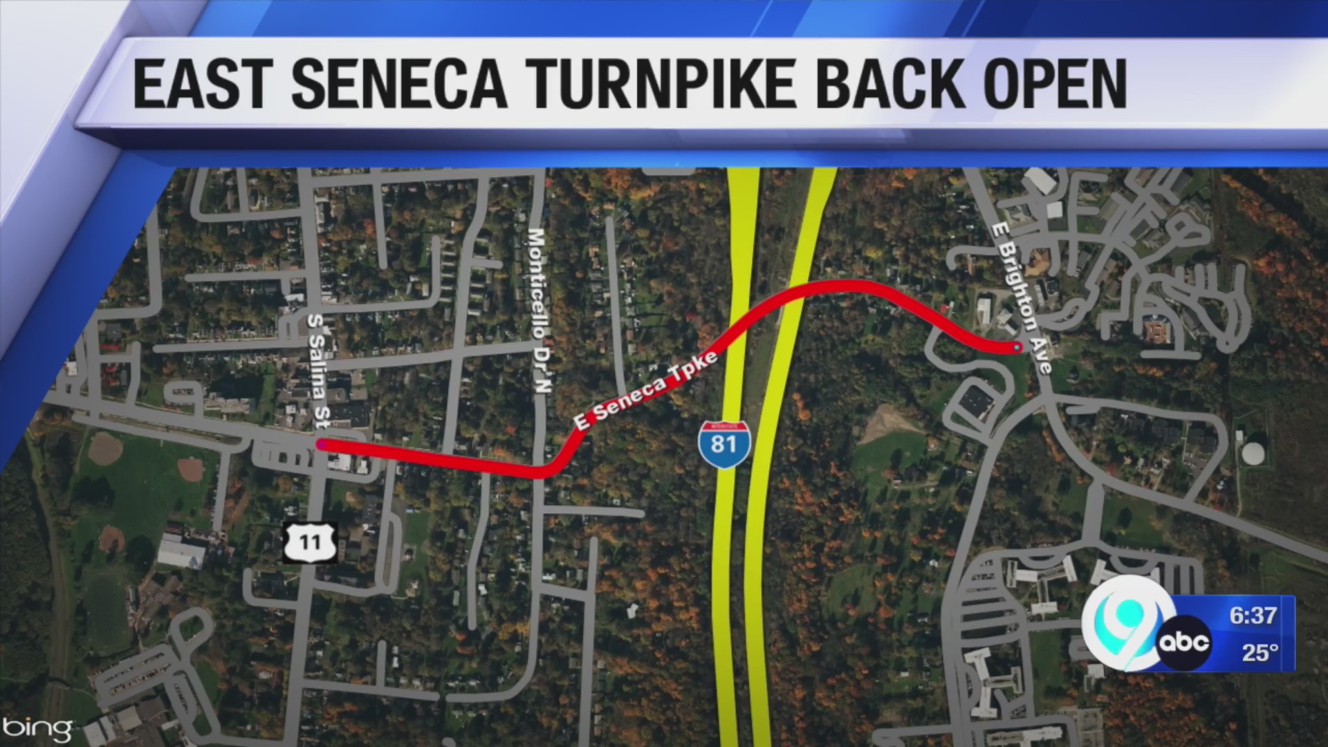 East Seneca Turnpike back open – WSYR