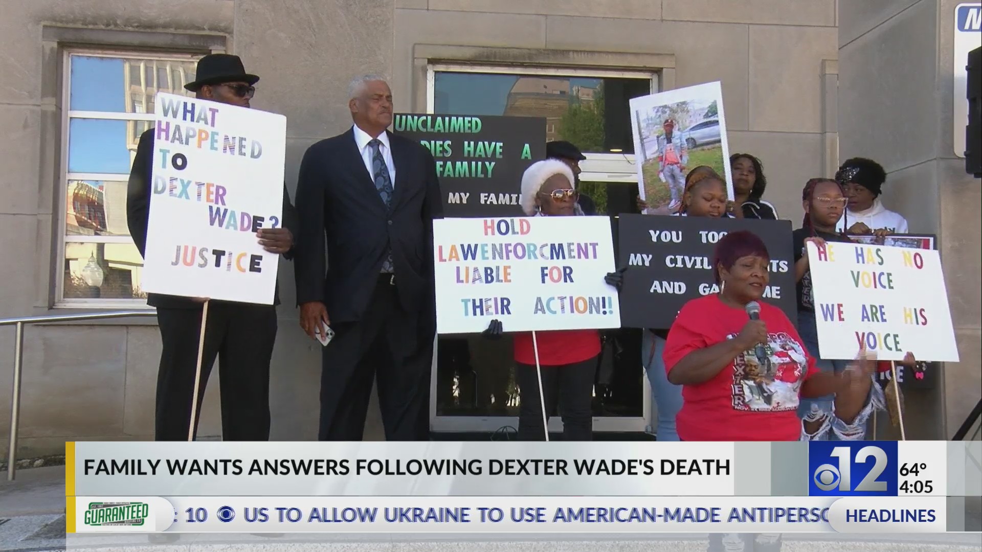 Family of Dexter Wade rallies outside JPD nearly two years after his ...