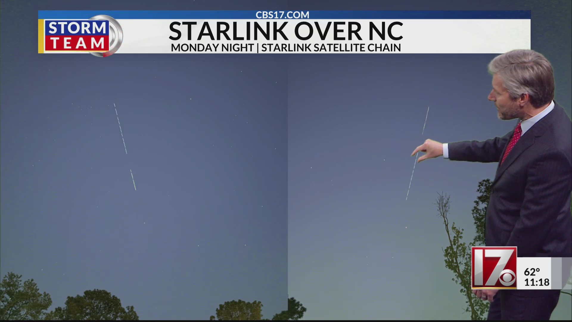 Not a UFO: Starlink satellite chain over North Carolina – CBS17.com