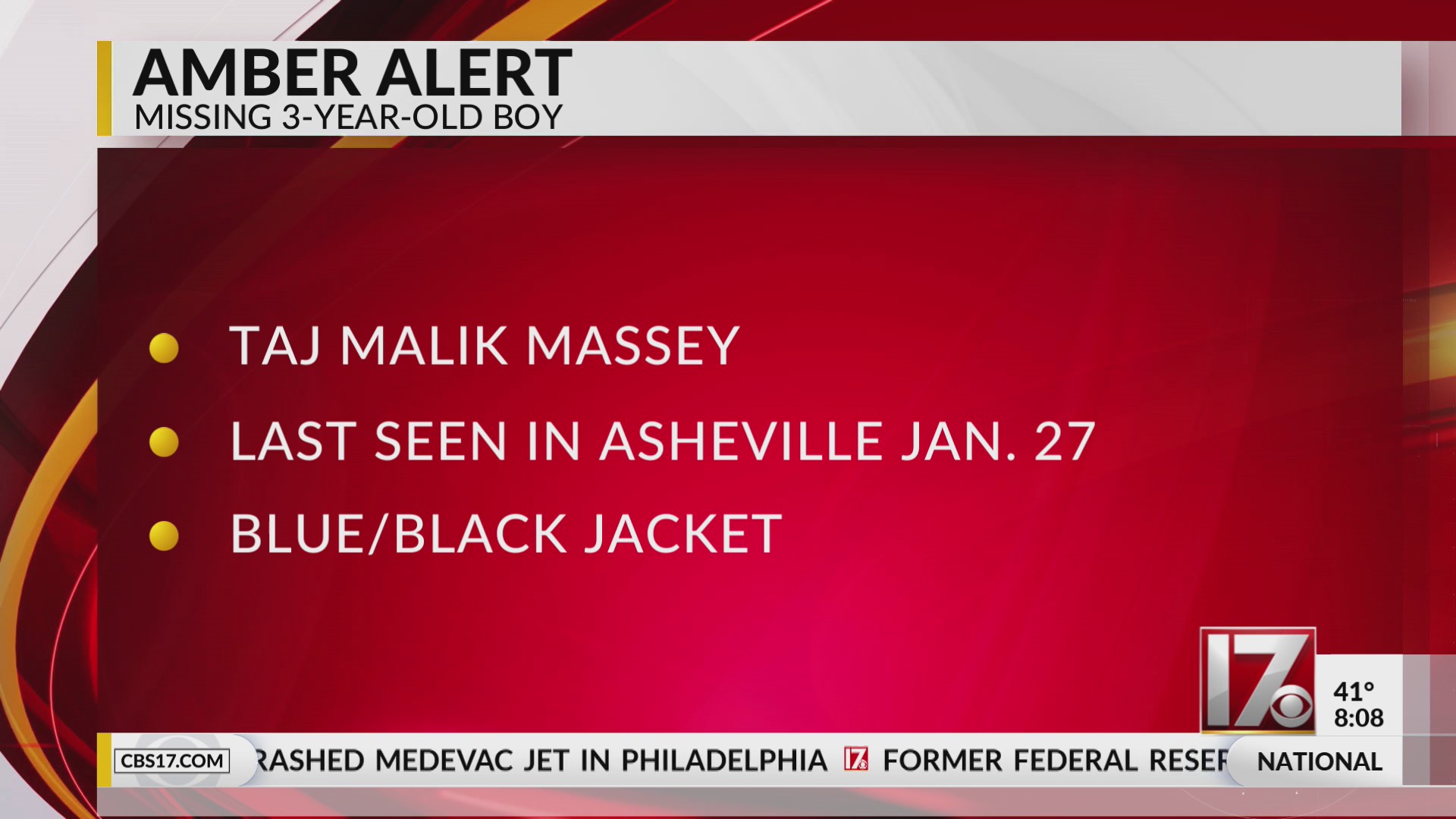 Amber Alert issued for missing Asheville boy – CBS17.com