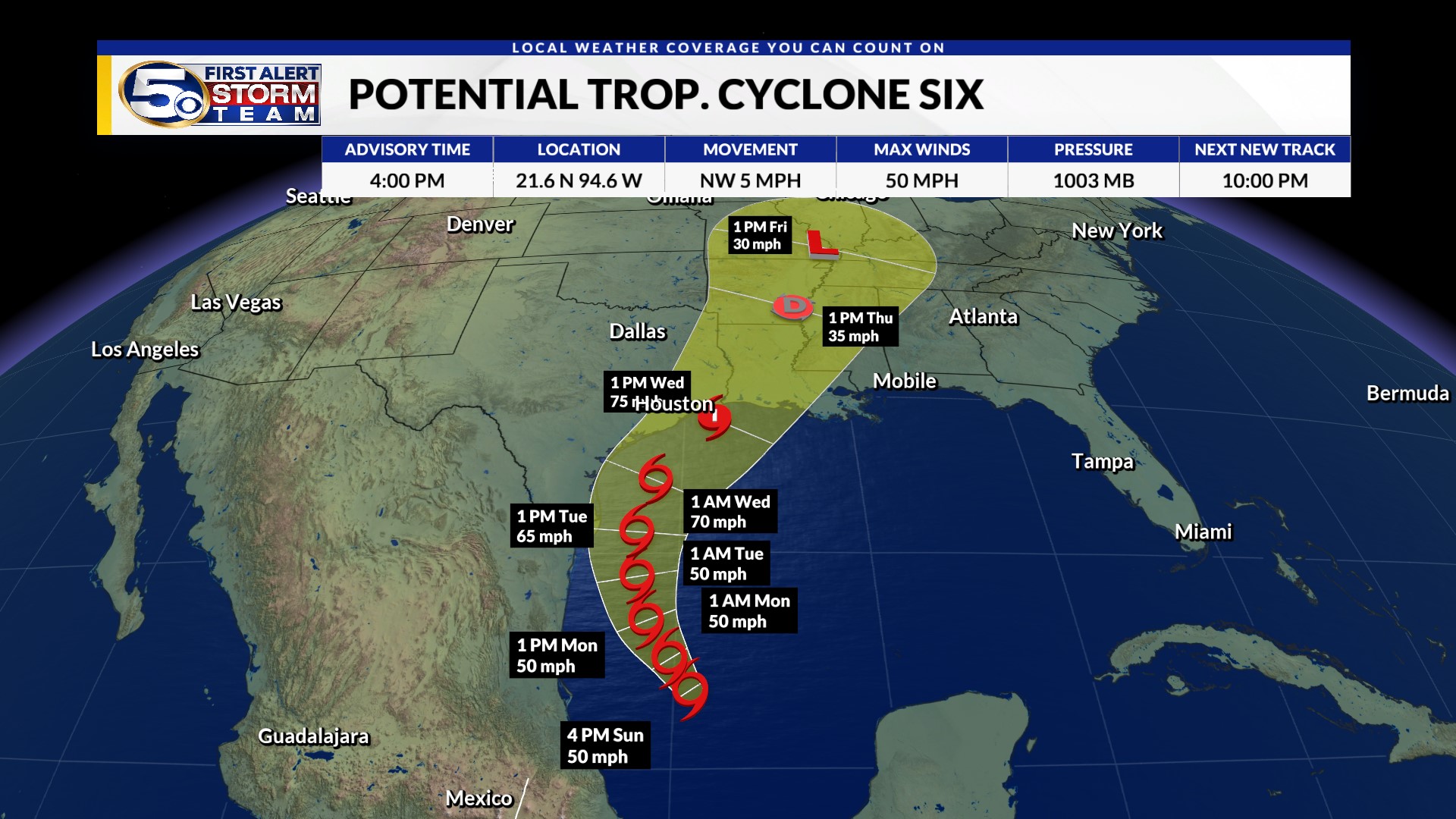 Tracking Potential Tropical Cyclone Six: Latest Track and Impacts ...