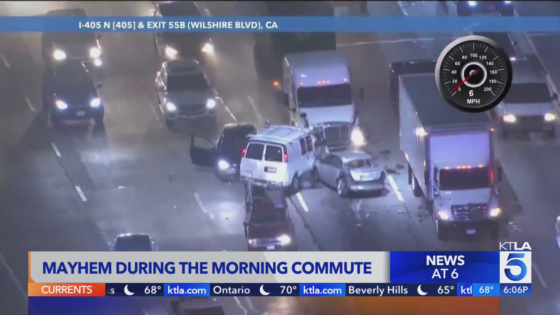 Wild pursuit ends with driver slamming head-on into cars on 405 Freeway ...