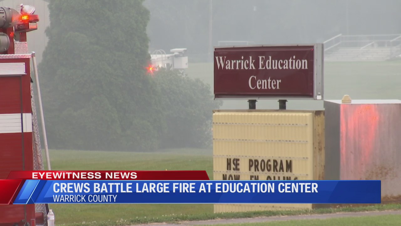 Crews battle large fire at Warrick Education Center – Eyewitness News ...
