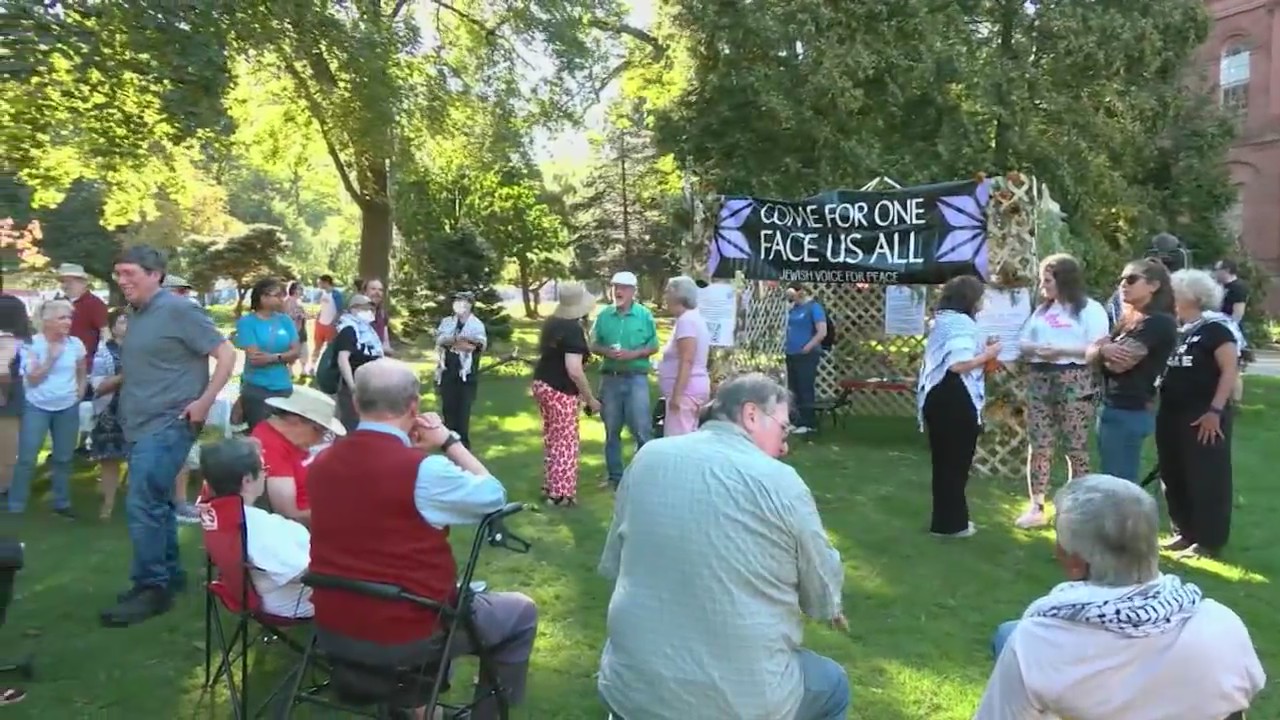 Jewish Voice for Peace holds rally to demand arms embargo on Israel ...