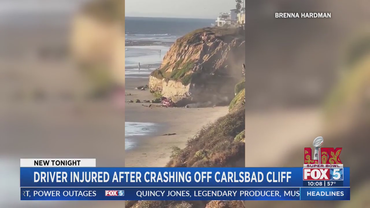 Driver hurt after crashing off Carlsbad cliff – FOX 5 San Diego & KUSI News