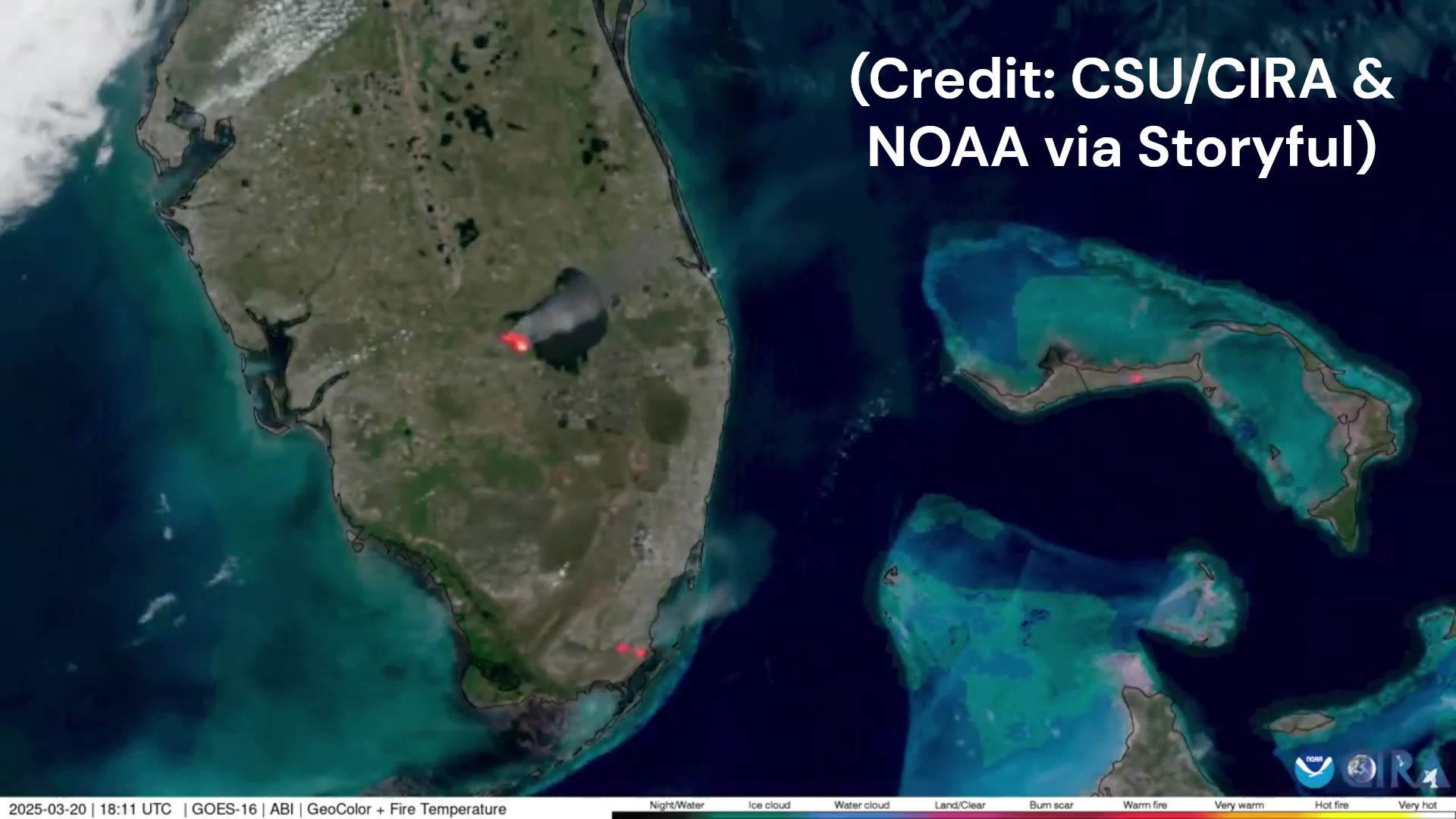 Massive 25,000-acre Florida fire visible from satellite (Credit: CSU ...