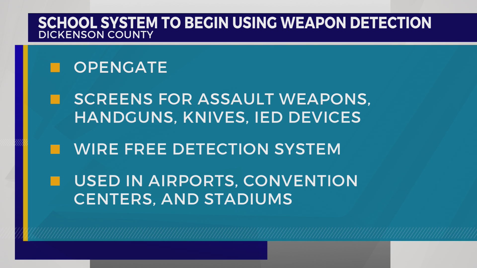 Dickenson County to begin using OPENGATE weapon detection system – WJHL ...