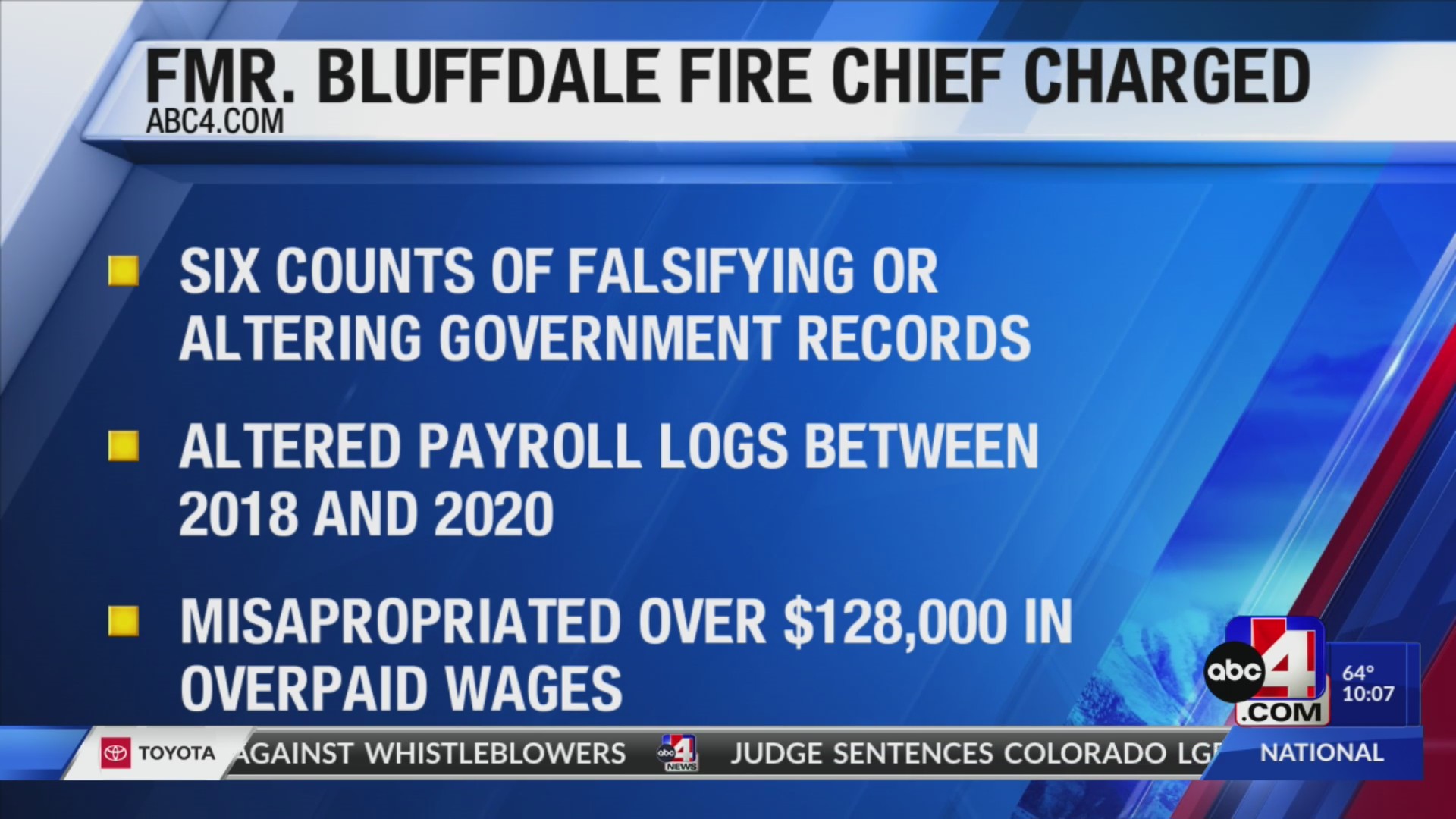 Former Utah fire chief accused of misusing public money – ABC4 Utah