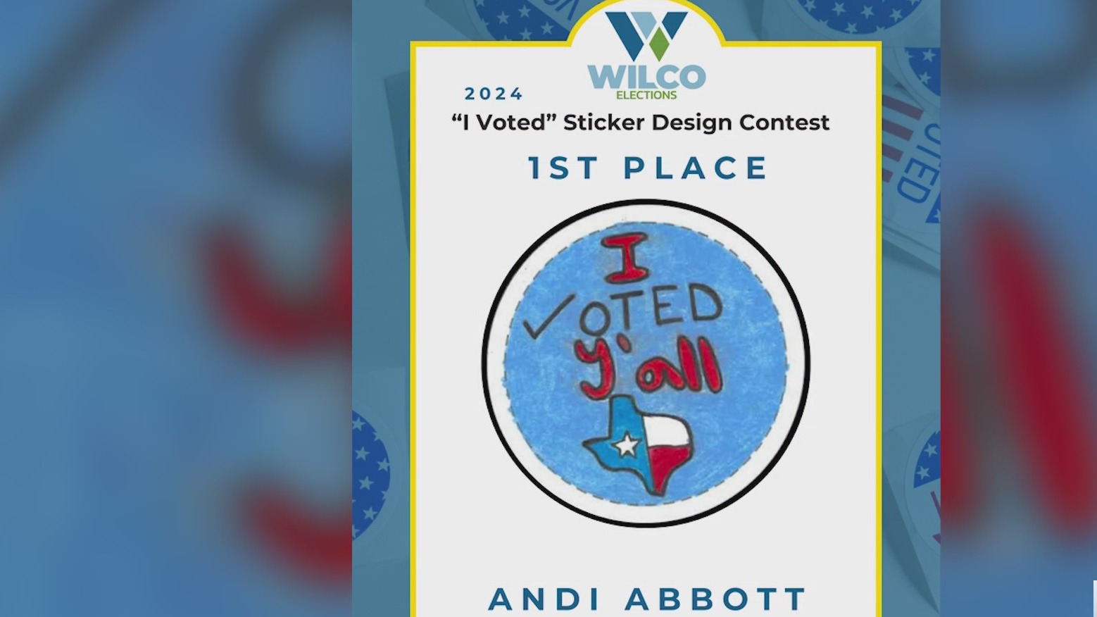 Round Rock 6th grader wins ‘I Voted’ sticker design contest – KXAN Austin
