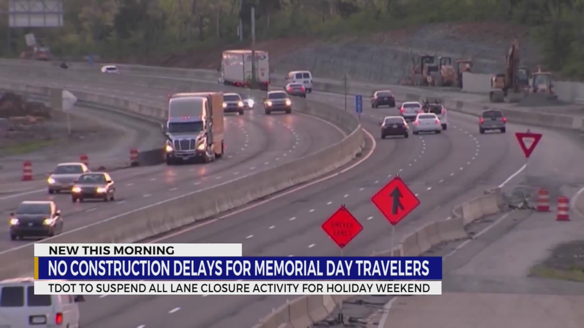 TDOT pausing road construction for Memorial Day weekend – WKRN News 2