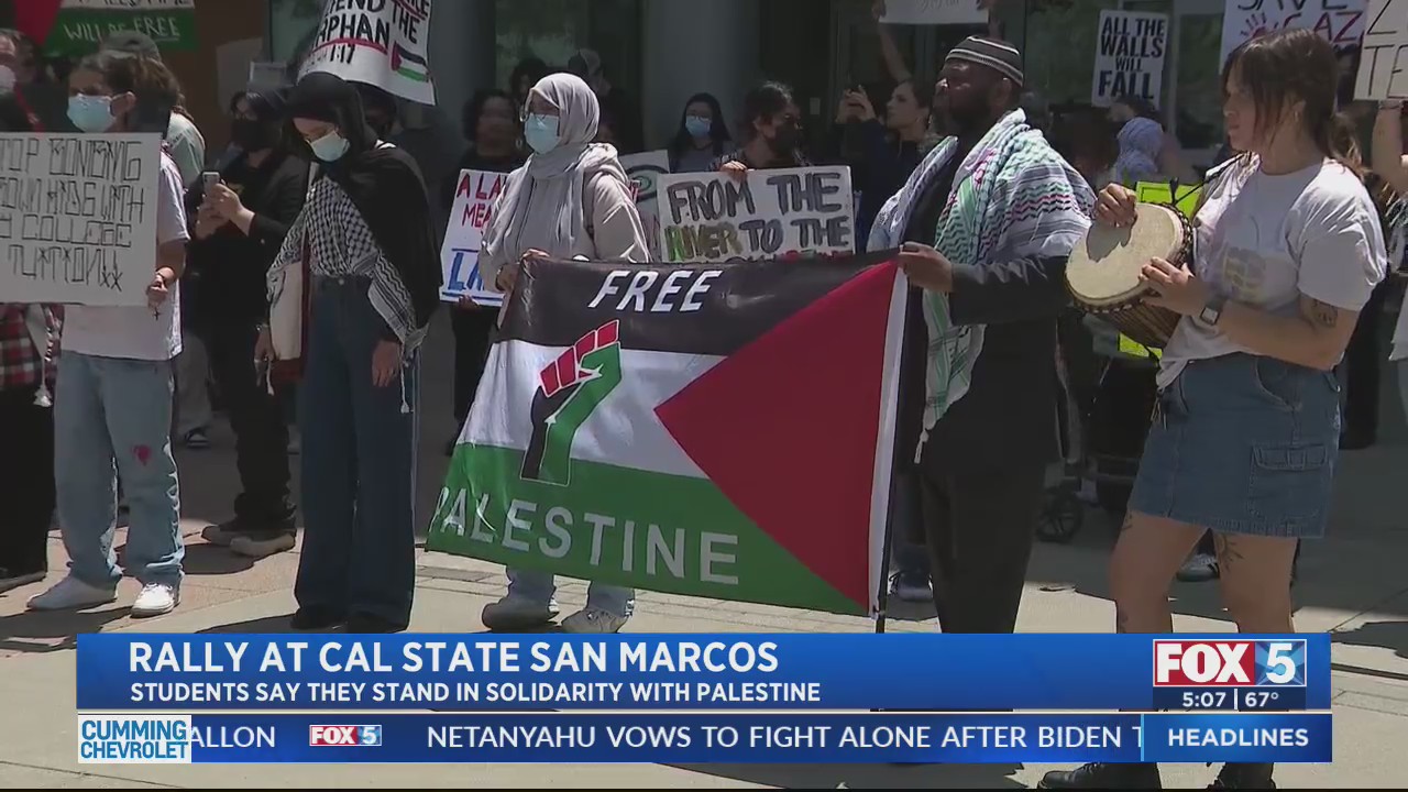 Pro-Palestinian protesters take to Cal State San Marcos – FOX 5 San ...