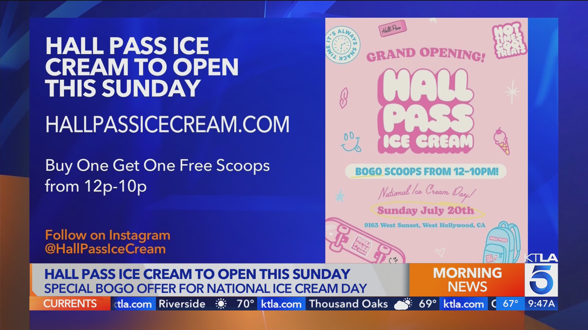 Hall Pass Ice Cream opens in West Hollywood – KTLA