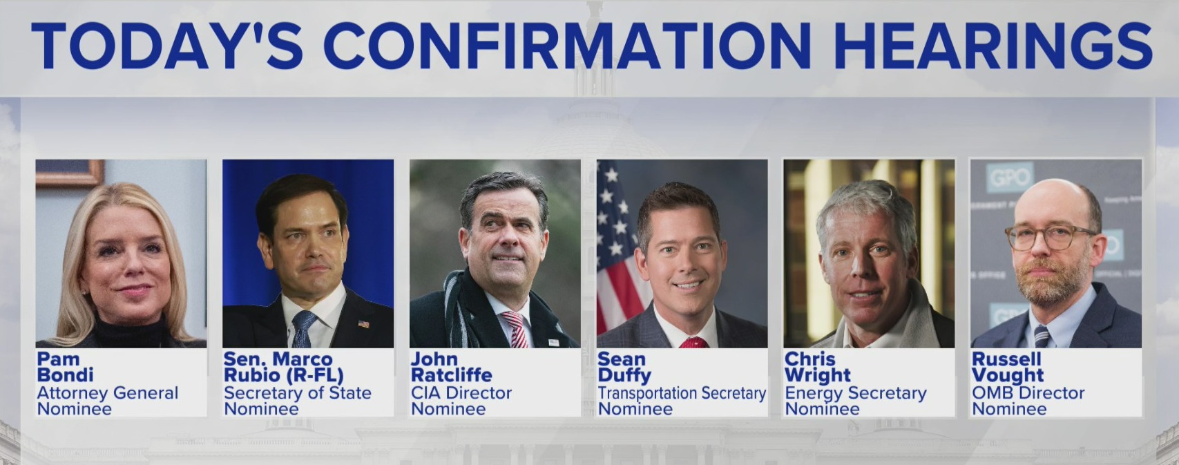 Trump’s Cabinet picks set for Senate confirmation hearings | Morning in ...