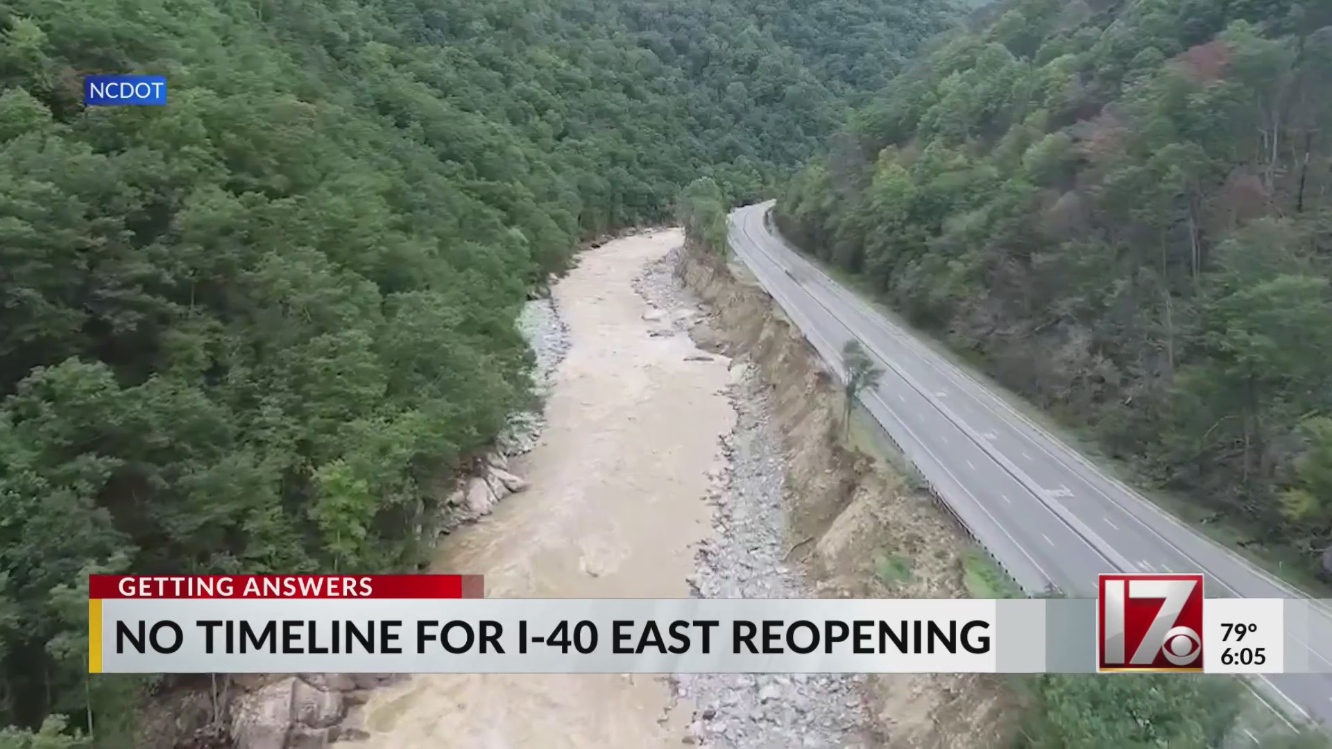 NCDOT says no timeline for I-40 east reopening near TN border – CBS17.com