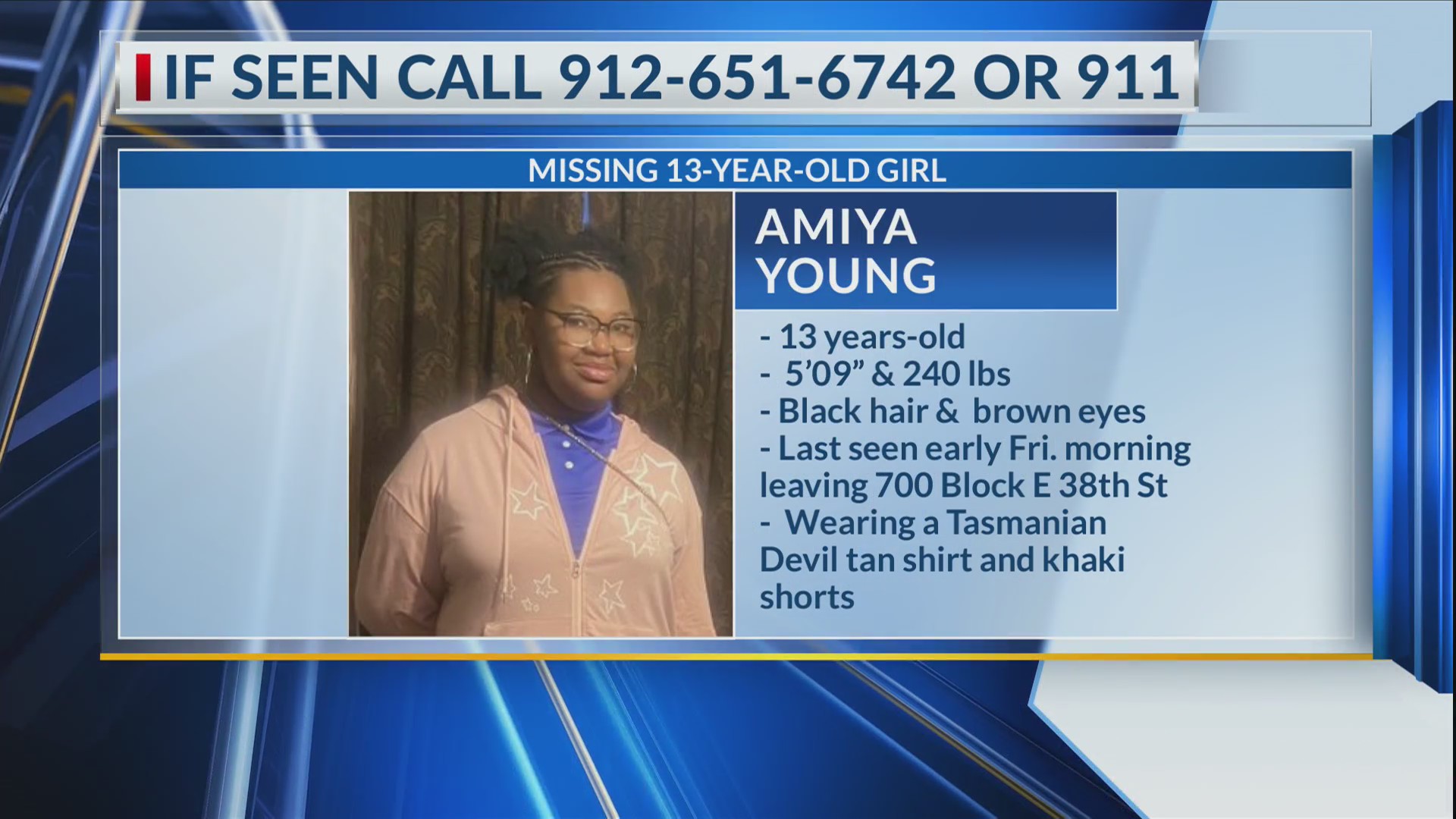SPD searching for missing 13-year-old – WSAV-TV