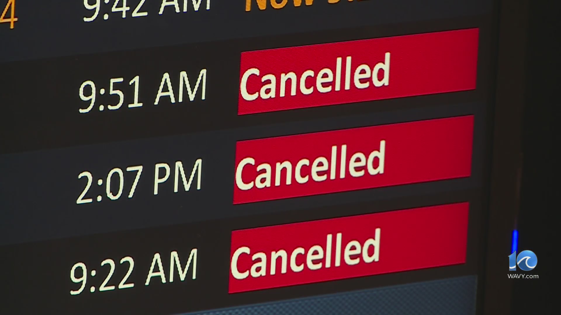 Airports experiencing cancelations after winter weather – WAVY.com