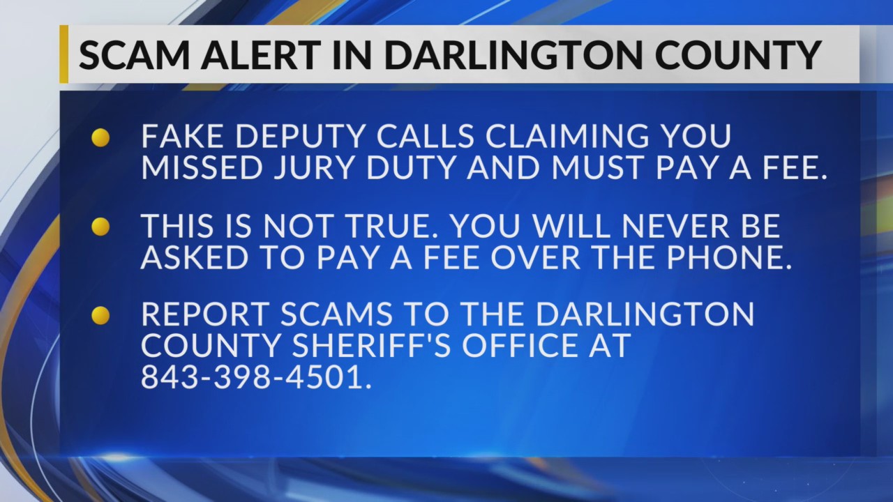 Darlington County Sheriff’s Office warns of jury duty scam – WBTW