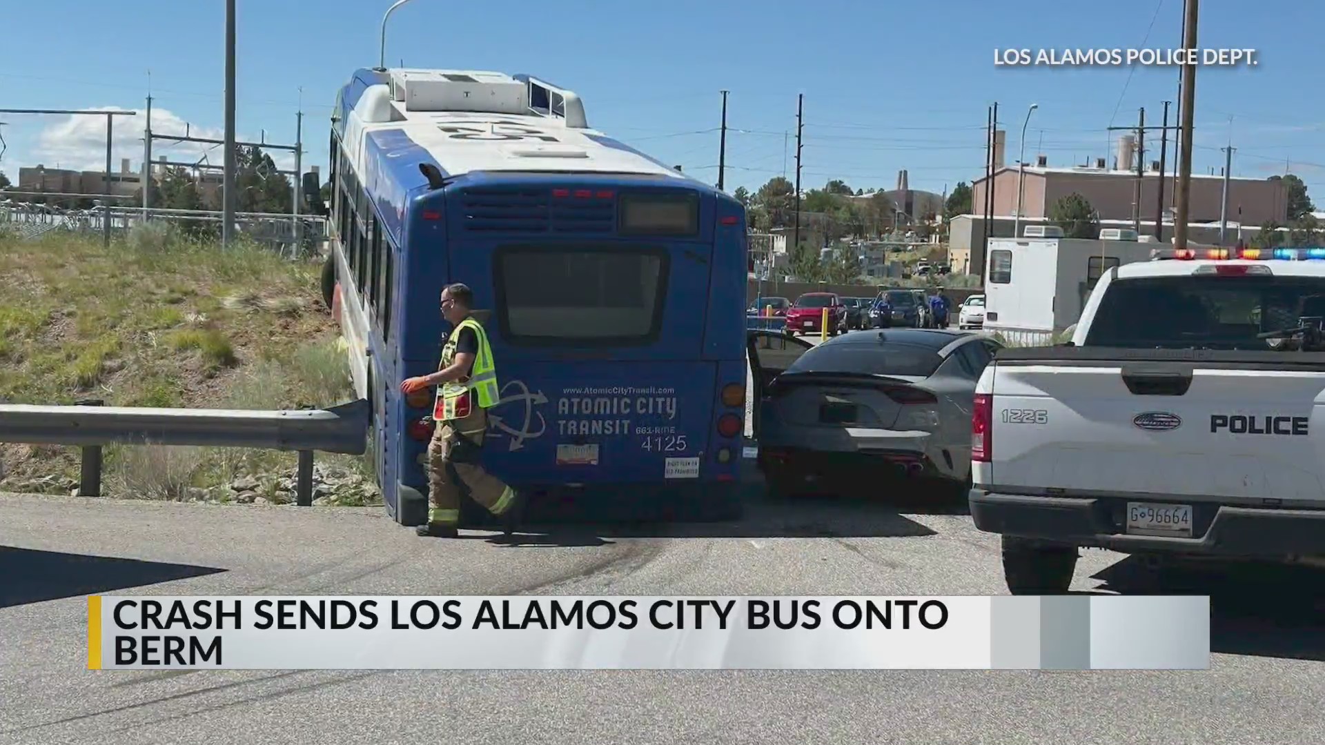 Crash in Los Lunas leaves city bus stuck on berm – KRQE NEWS 13 ...