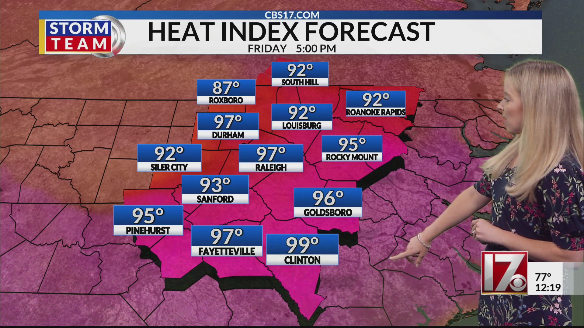 Thursday weather at noon – CBS17.com
