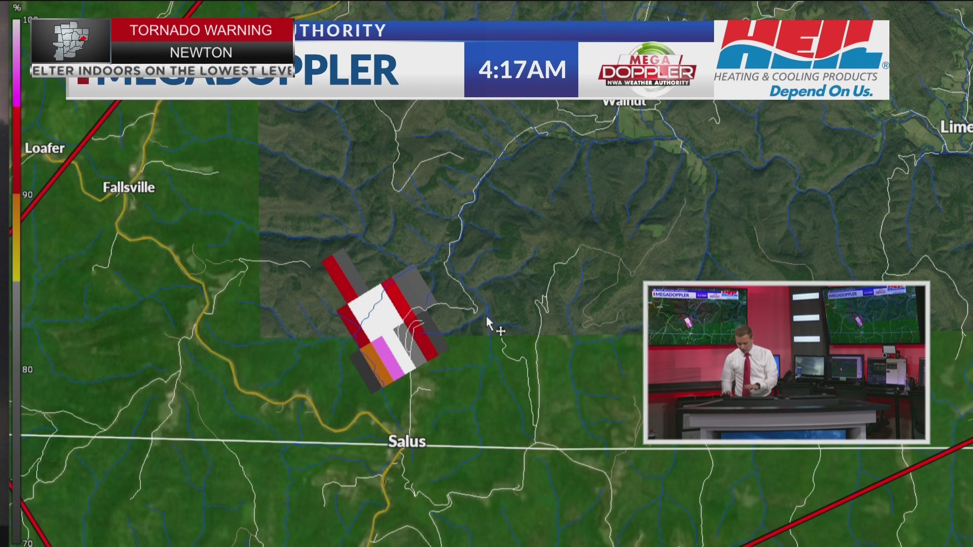 Radar shows tornado near Salus Nov. 11 – KNWA FOX24