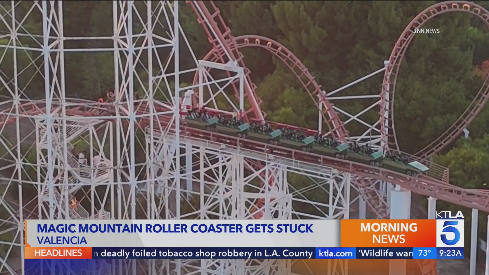 Magic Mountain roller coaster gets stuck, leaves riders stranded – KTLA