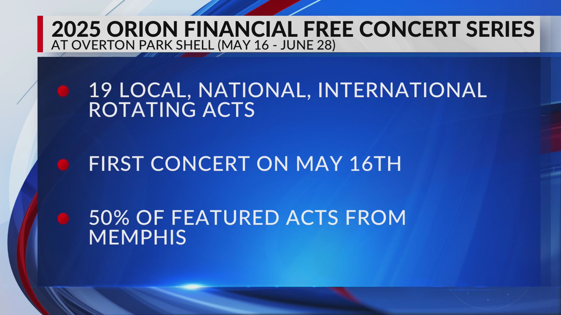 Overton Park Shell reveals free concert series lineup – WREG.com