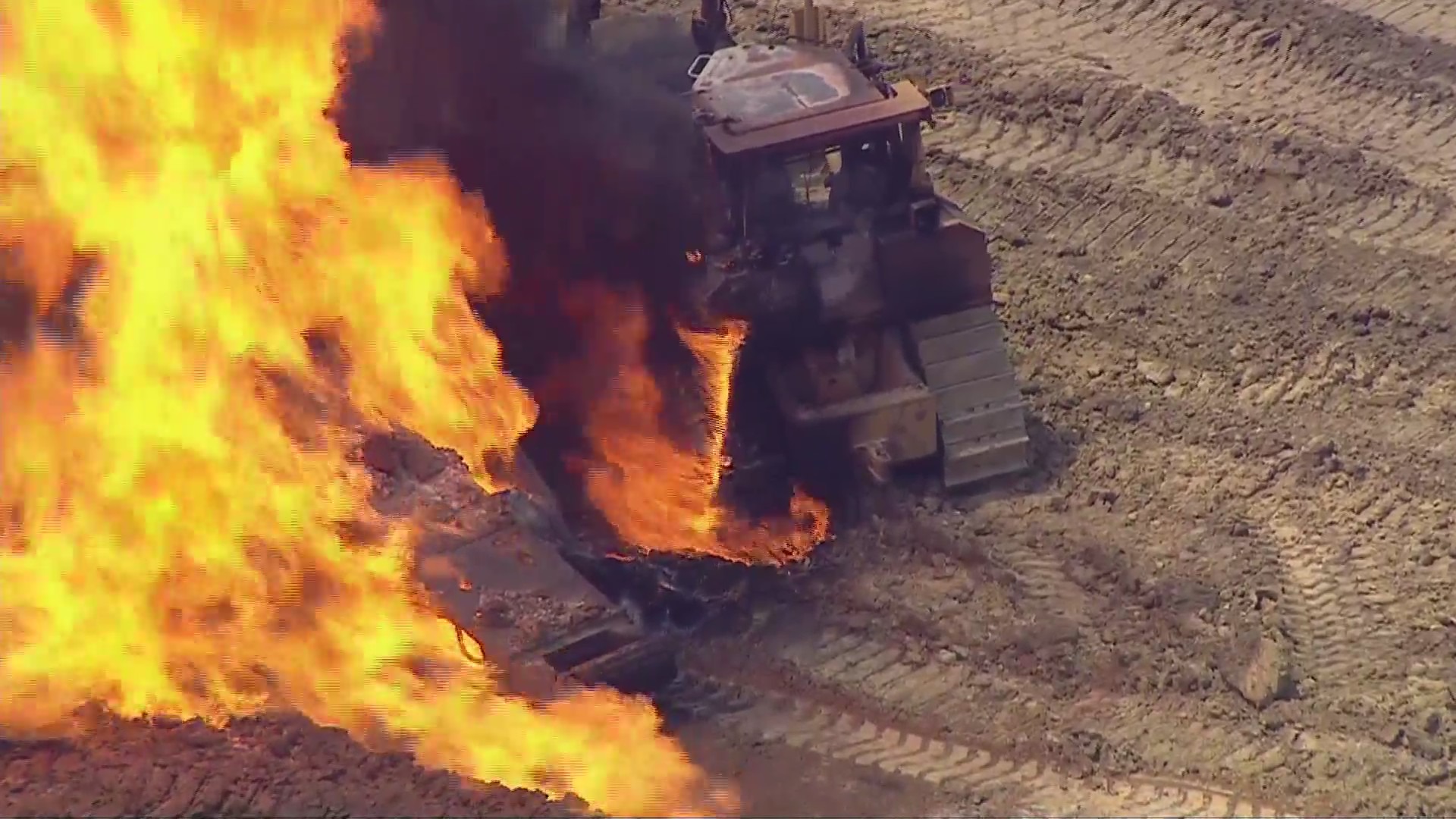 Construction vehicle sparks gas main fire in Oswego — WGN Evening News ...