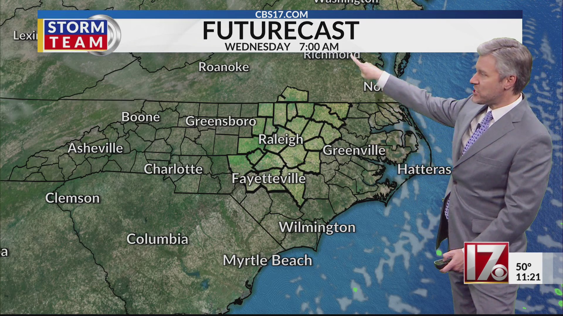 Frost Wednesday morning, then staying chilly in central NC – CBS17.com